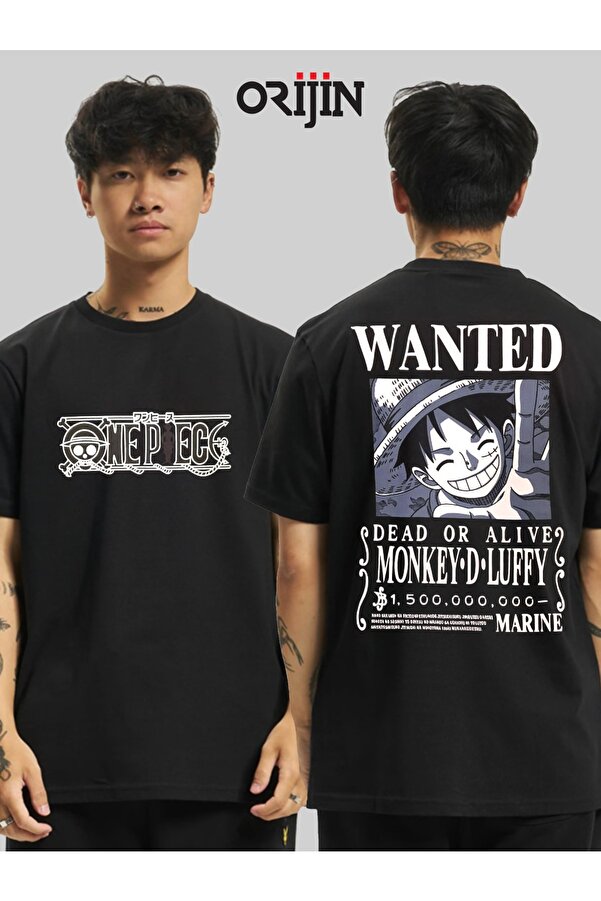 Orijin Tekstil One Piece Monkey D. Luffy Wanted Front Back Printed ...