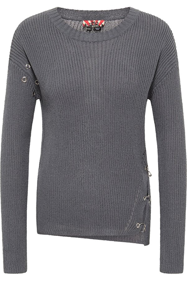 myMo Pullover - Grau - Regular Fit - Trendyol
