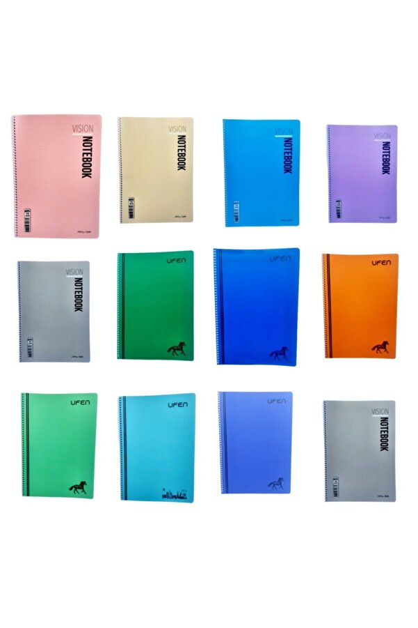 UFEN U-fen 12 Pieces 60 Sheets School Notebook Cover Spiral Notebook A4 ...