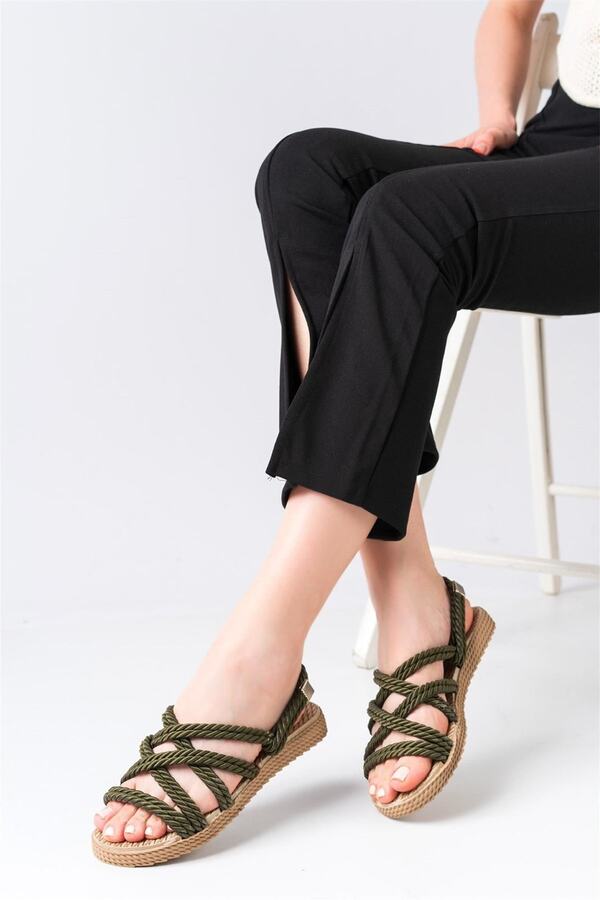 LETAO Дамски удобни въжени сандали- Trendyol