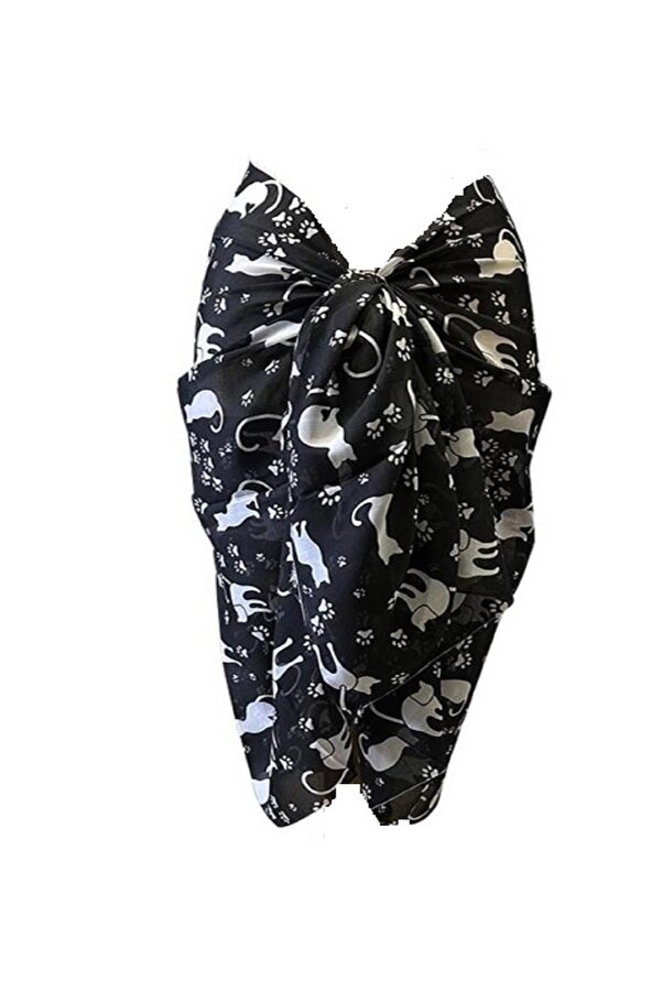 HER YAŞ GÜZEL Navy Blue Cat Design Pareo - Trendyol