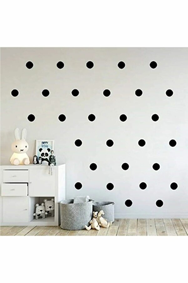 Walldeco ملصق حائط 100 قطعة 5 سم أسود منقط- ترينديول