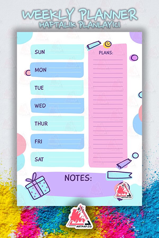 artpap Weekly Reminder PlannerA5 50syf 15x21cm - Trendyol