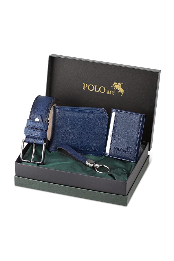 polo air Belt Wallet Card Holder Keychain Gift Combination Navy Blue ...