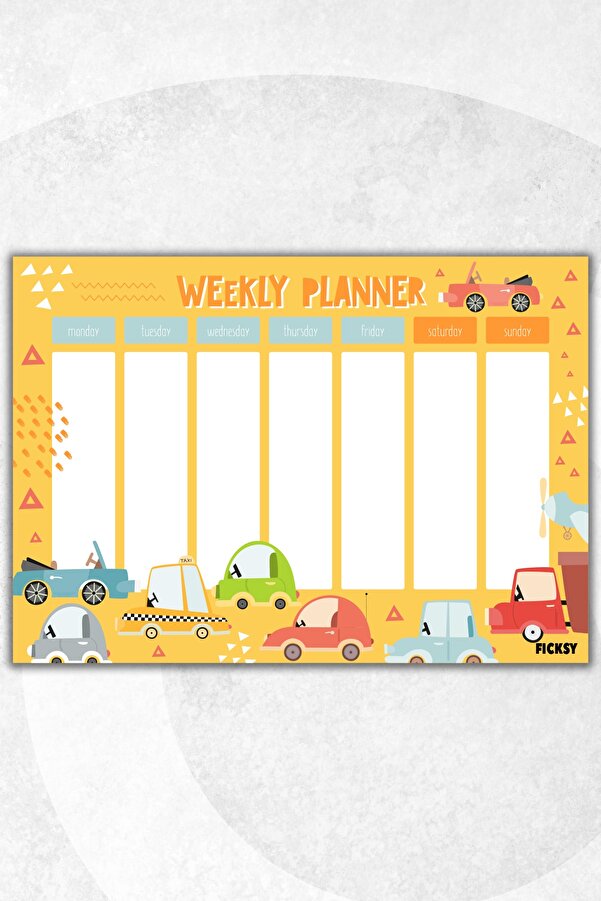 Ficksy Weekly Planner - A4 Size - Cute Cars - 30 Sheets - Weekly ...