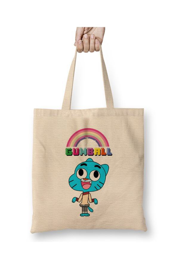 Baskı Dükkanı Gumball Watterson 02 Geantă din pânză cu mâner lung- Trendyol