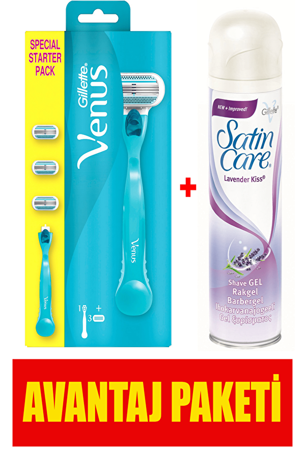 Gillette Venus Smooth Women's Shaver + 3 Spare Razor Blades + Satin ...