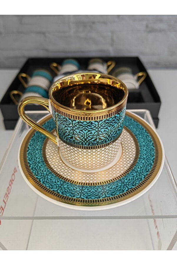 ALANYA HOME DECOR LUXURIOUS GOLD COFFEE CUP SET 12 PRC FOR 6 PERSONS ...