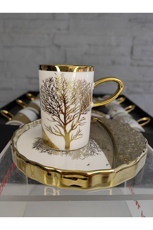 ALANYA HOME DECOR LUXURIOUS GOLD COFFEE CUP SET 12 PRC FOR 6 PERSONS ...
