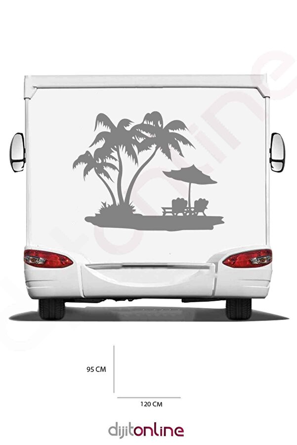 Dijitonline Caravan Palm Sticker - Holiday Sticker - Sunbed Sticker ...