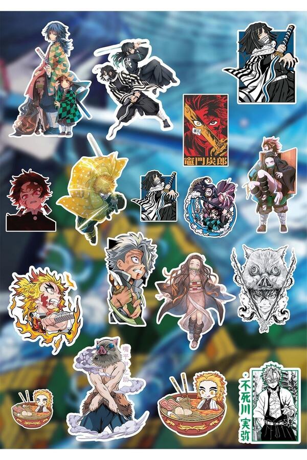 Anime Marketi Demon Keser Anime Laptop Sticker Set 17 Pieces - Trendyol