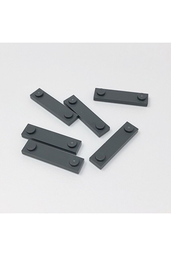 LEGO Custom Accessory Plate Modified 1 x 4 Stud Groove Dark Gray Brick ...
