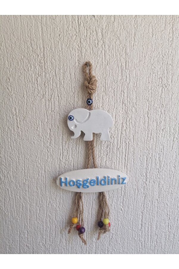 Grimsi Ornament decorativ de perete pentru ușă de bun venit elefant alb ...