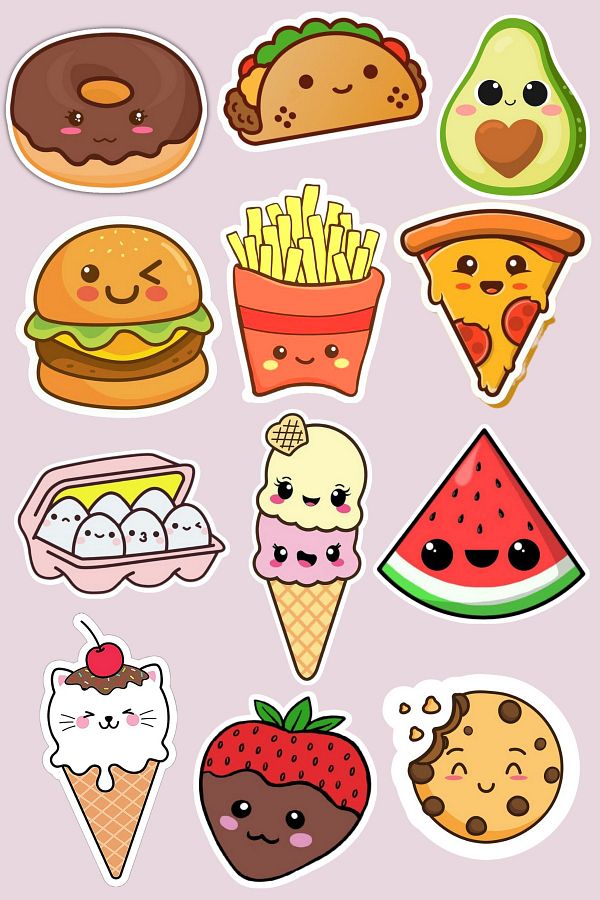 Sticker cute food store
