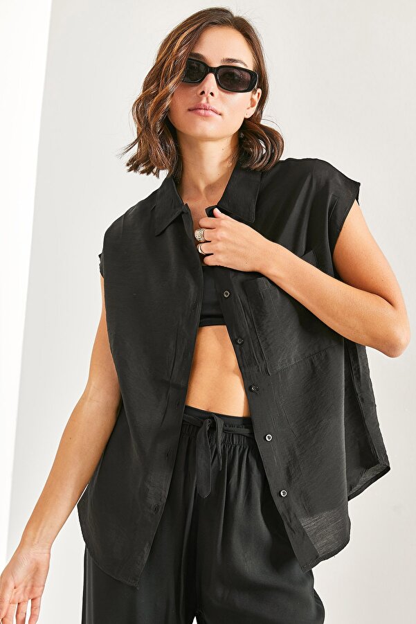 Bianco Lucci Damen-Ärmelloser Ayrobin-Stoff 4620- Trendyol