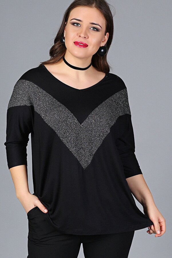 Curvy Trend Блузка великого розміру Gogus V Sim – Купуй на Trendyol