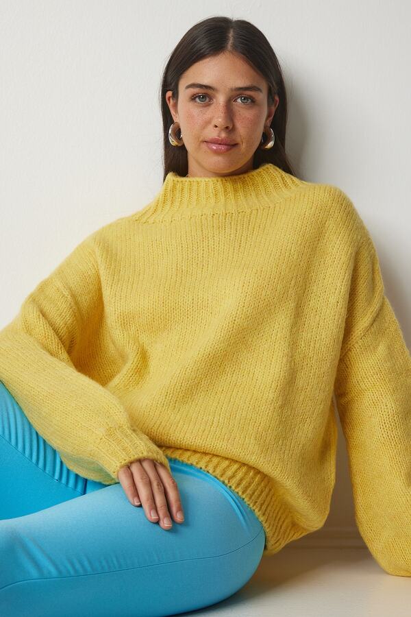 Happiness İstanbul Sweater - Yellow - Relaxed fit - Trendyol