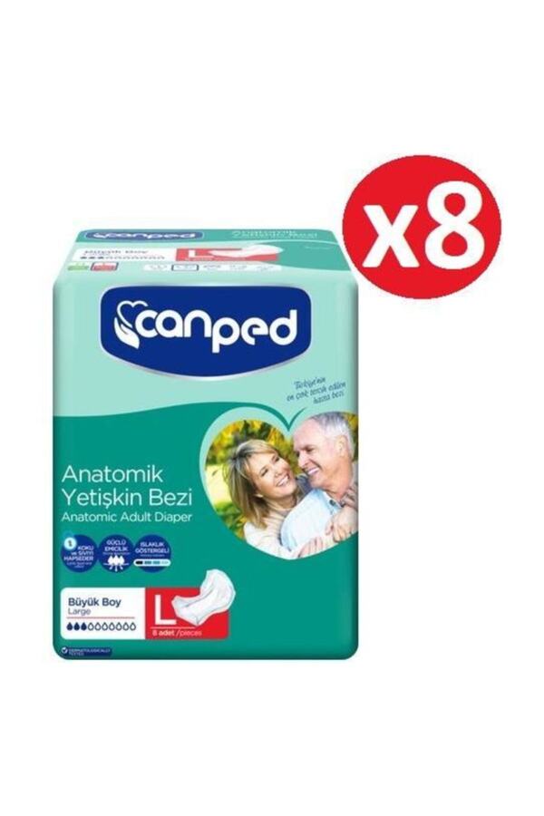 Canped Anatomical Patient Diapers Large 64 Pieces (8 Pieces X 8) - Trendyol