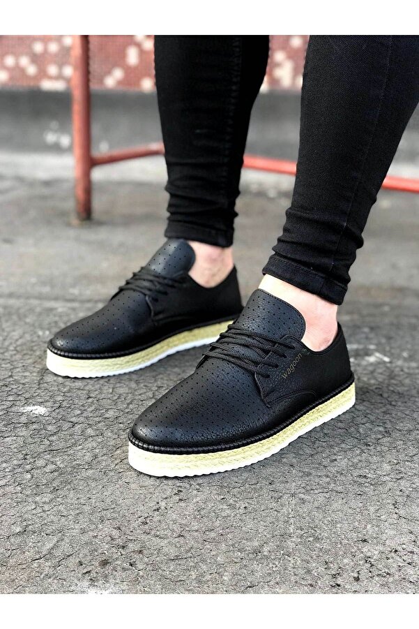 BZ Moda B013 HT Lace-Up Straw Look Sole Men's Classic Shoes Black ...