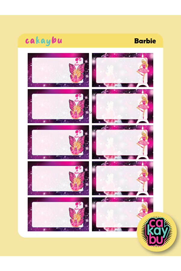 cakaybu Barbie School Notebook Sticker - Paste Sticker A4 Size, 1 Sheet ...