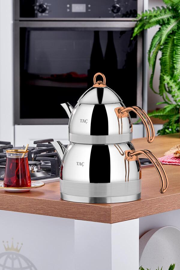Taç Family Size Induction Base Metallic Festa - Stainless Copper and ...