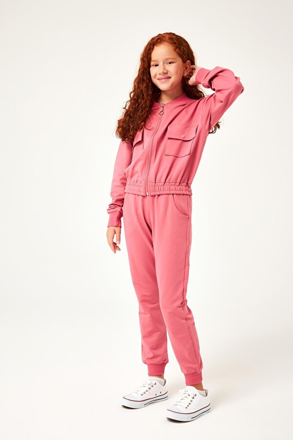 Perendi Pocket Detailed Seasonal Girl's School Set Dried Rose- Trendyol