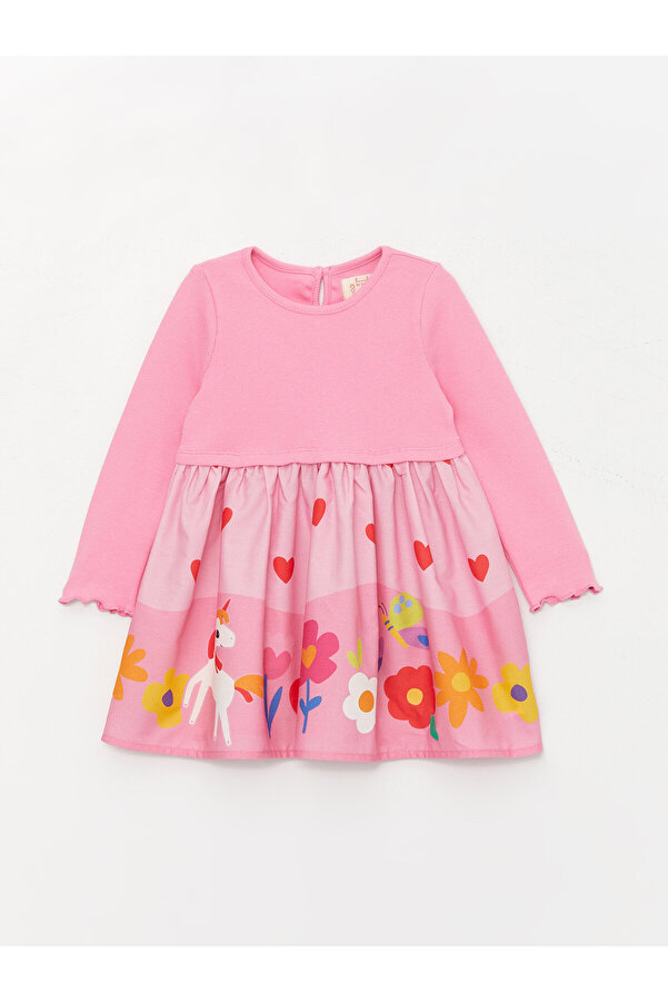 LC Waikiki Baby Girl Crew Neck Dress- Trendyol