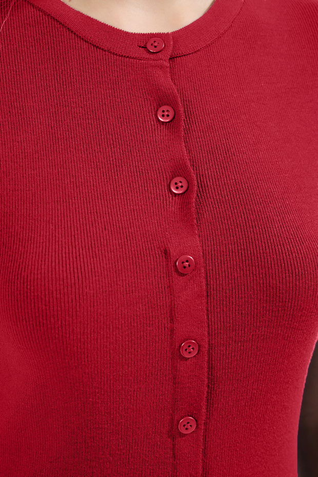 Trendyol Collection Red Crew Neck Slim Knitwear Thin Blouse ...