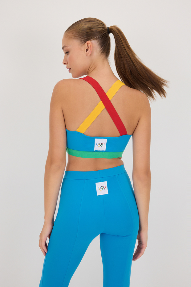 The Olympic Collection Μπλε ολυμπιακό σουτιέν με με τύπωμα χρωματιστά ...