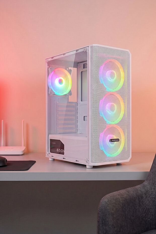 Rampage HELIOS Mesh 650W 80 Plus Bronze Beyaz 4*12cm Rainbow ATX Mid-T ...