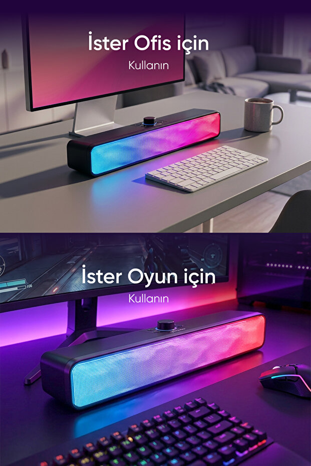 Mikado SBT31 10Watt 1200mAh RGB Bluetooth 5.3 Soundbar Speaker | Type-C ...
