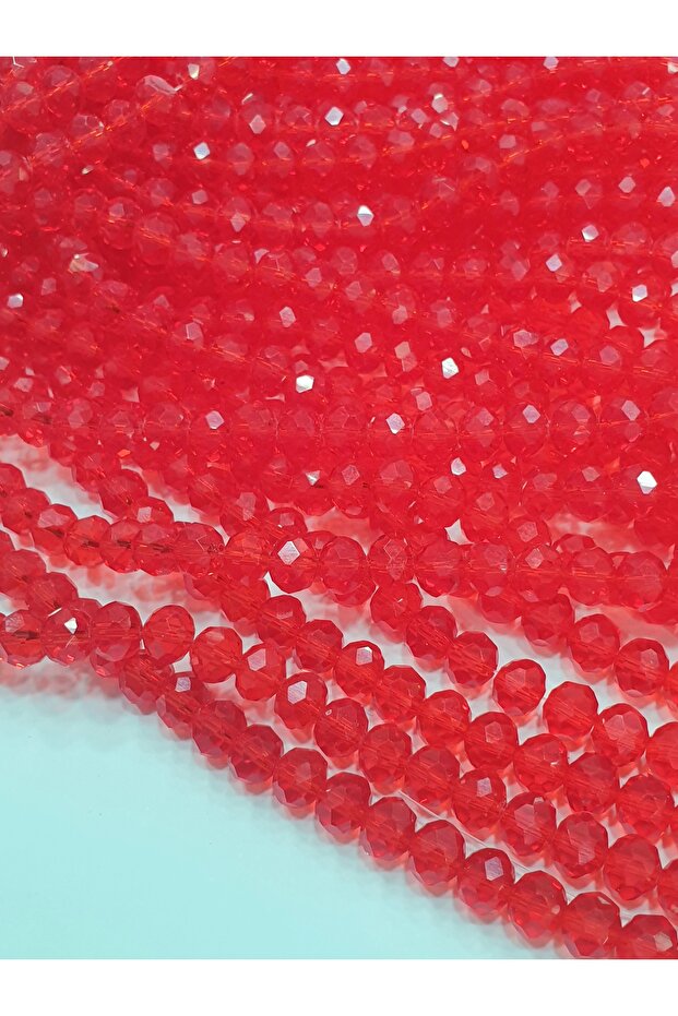 CRYSTALSHOP 8mm Light Red Crystal Beads (3 Strings)- Trendyol