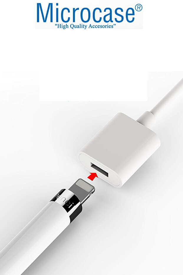 Microcase Apple Pencil Uzatma Adaptör Kablo 8 Pin To Usb - Beyaz AL4074 ...