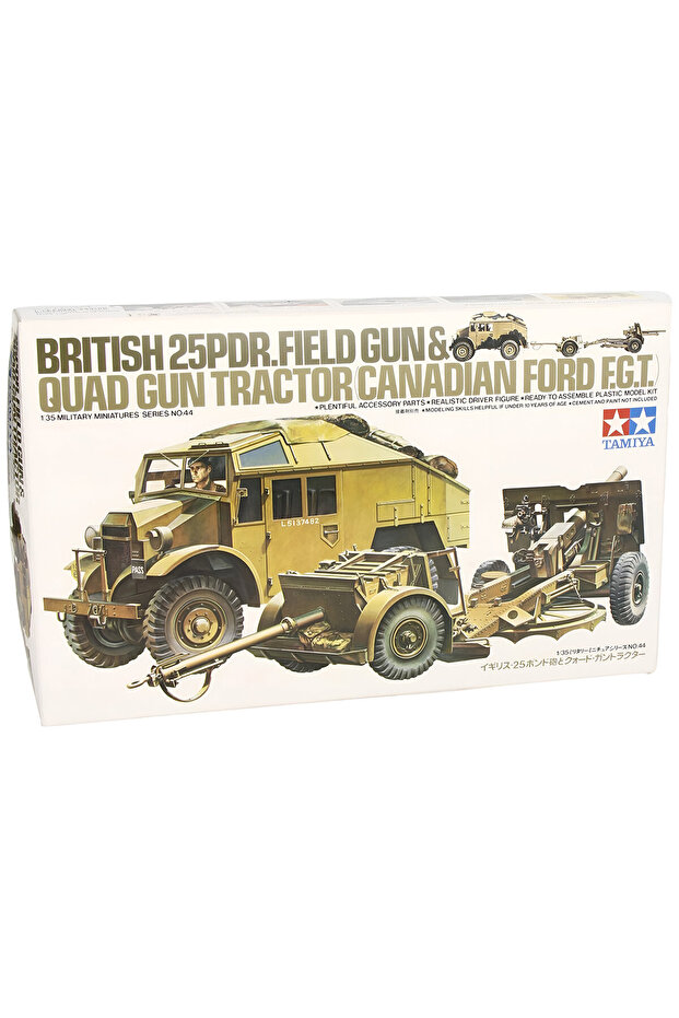 TAMIYA 1/35 British 25 PDR. Field Gun & Quad Tractor Plastik Askeri ...