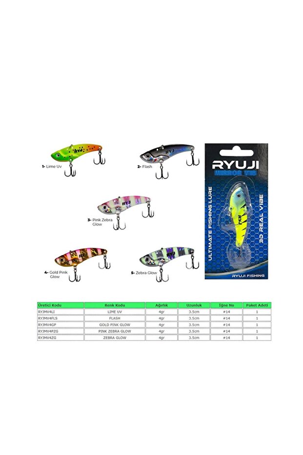 Ryuji Mirror Vib 4 gr / 3.5 Cm Metal Vibrasyon Jig Yem - Fiyatı, Yorumları