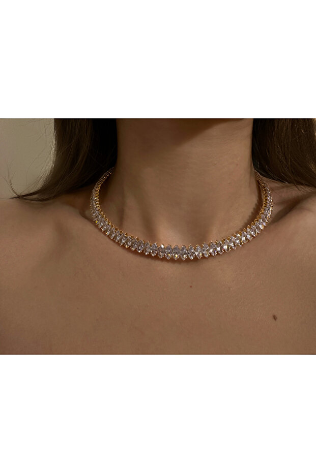 Okko Store Kesme Taşlı Ring Choker Kolye - Fiyatı, Yorumları