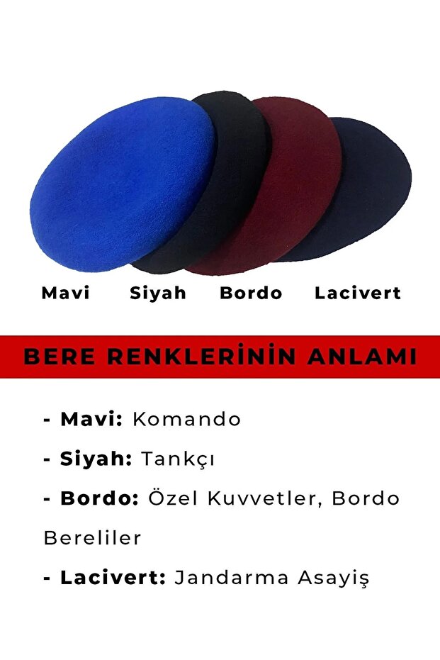 KORDAK Askeri Bere - Tankçı Bordo Mavi Komando Lacivert - Ressam Beresi ...