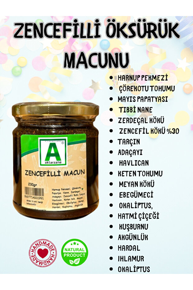 Aktarzane Zencefilli Macun %100 Doğal Macunu Akciğer Temizleme 230gr - Fiyatı, Yorumları