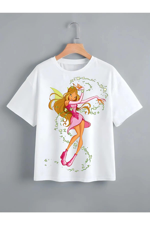 Pisa Art winxclub stella bloom flora printed children's T-shirt- Trendyol