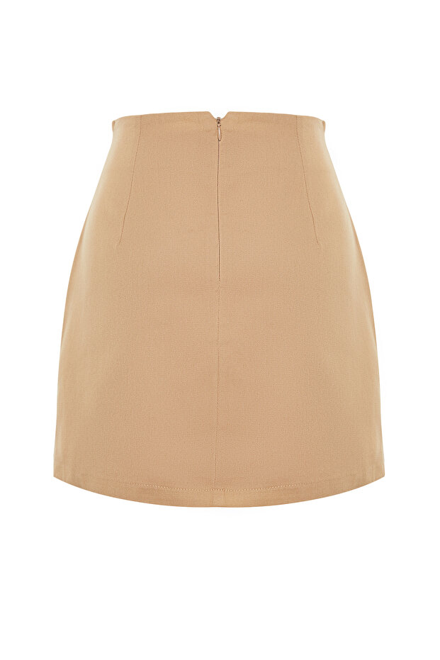 Trendyol Collection High Waist A-Line Mink Mini Skirt - Woven ...