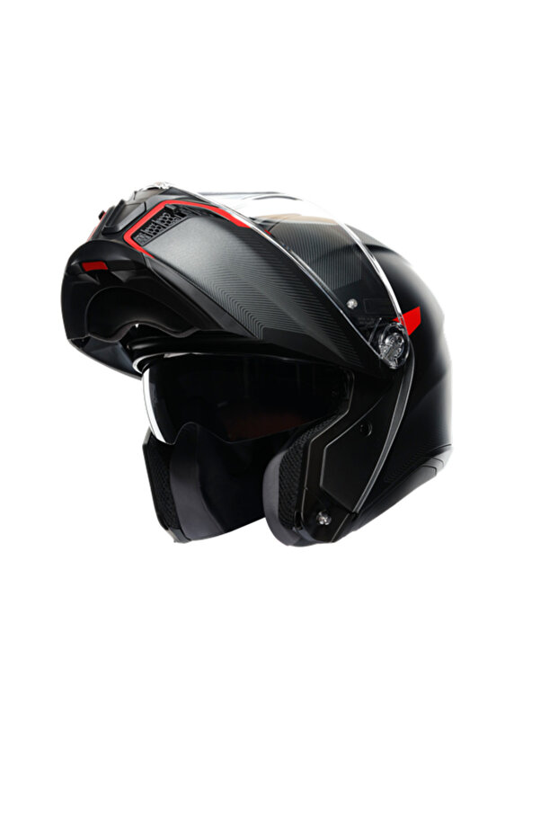 AGV Tourmodular Frequency Matt Gun Metal Red Çene Açılır Kask - Fiyatı ...