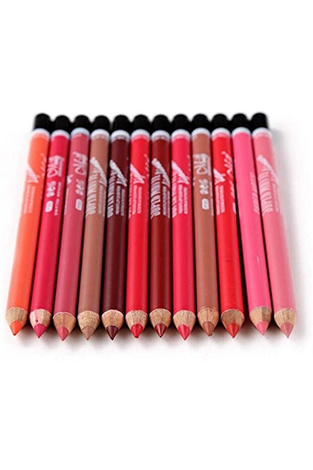 MAQYA Cosmetics Super Matte Lip Liner Pencil 12'li Dudak Kalemi Seti Mq ...