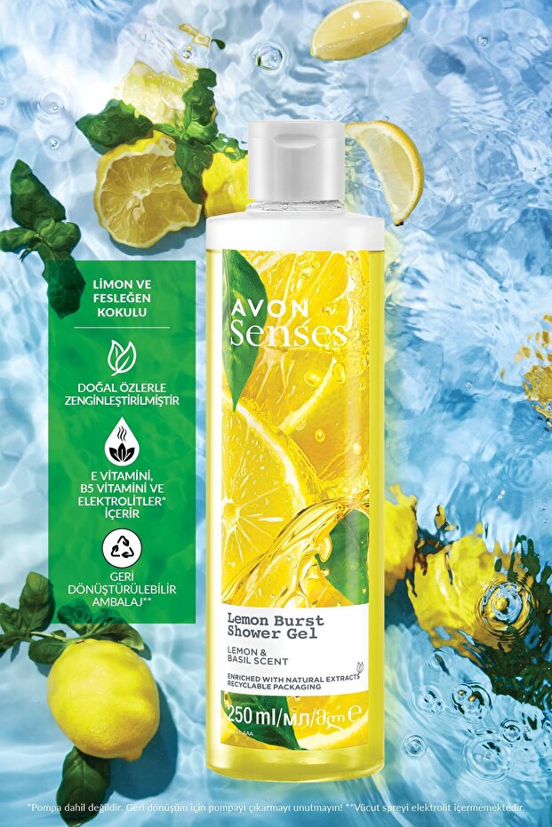 Avon Senses Lemon Burst Limon ve Reyhan Kokulu Duş Jeli 250 Ml ...