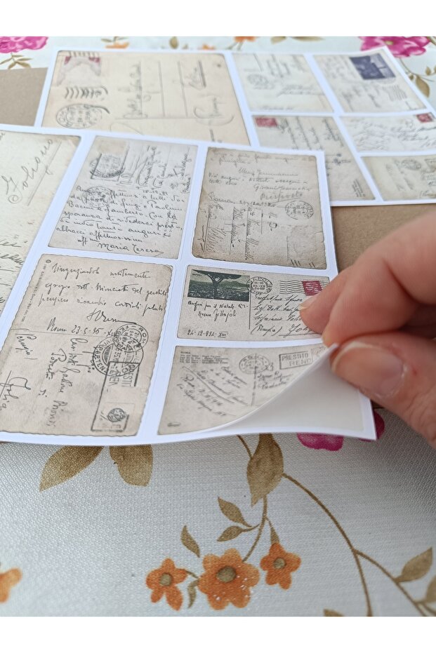 Pink Swan Craft Vintage Scrapbook Posta Kartları Mat Etiket Seti ...