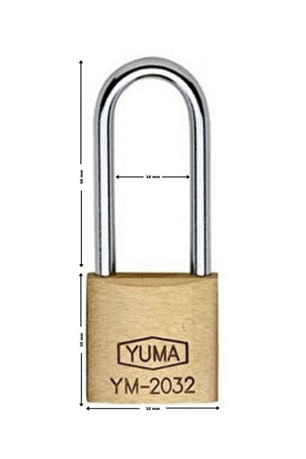 yuma kilit Yuma Standard Hasp Lock Long Hook Brass Yellow 32 mm 1 Pack ...