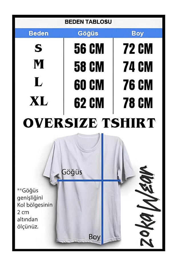 ZOKAWEAR Bol Kalıp Unisex Orko Thought Big Tasarım Baskılı Tshirt ...