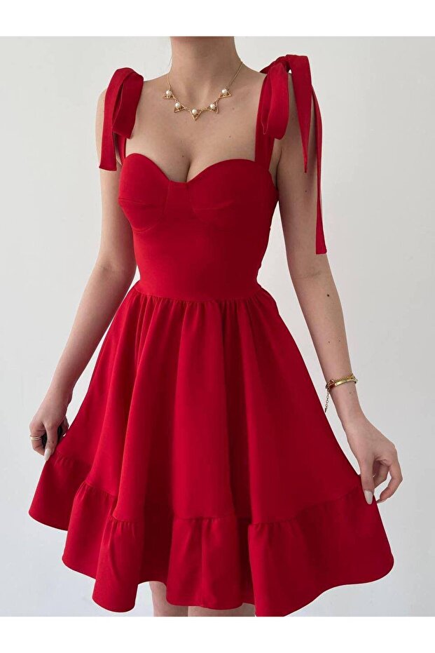 conconmoda Women's Mini Graduation Atlas Dress- Trendyol