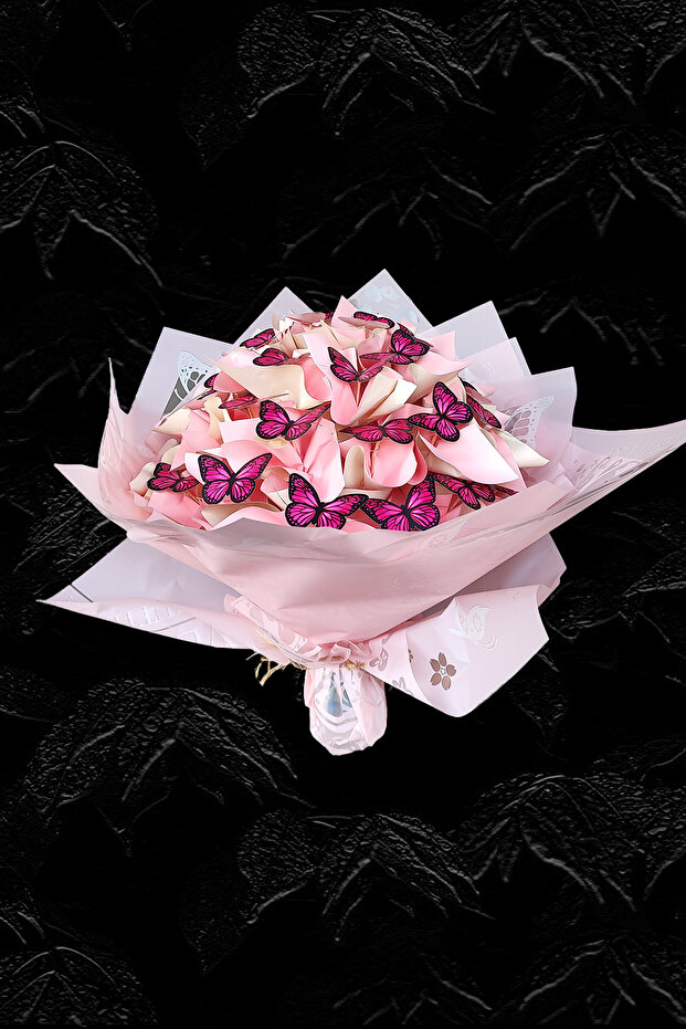 Baby Home Flowers Büyük Boy Kelebek Buketi Led Işıklı Hediyelik Pembe ...
