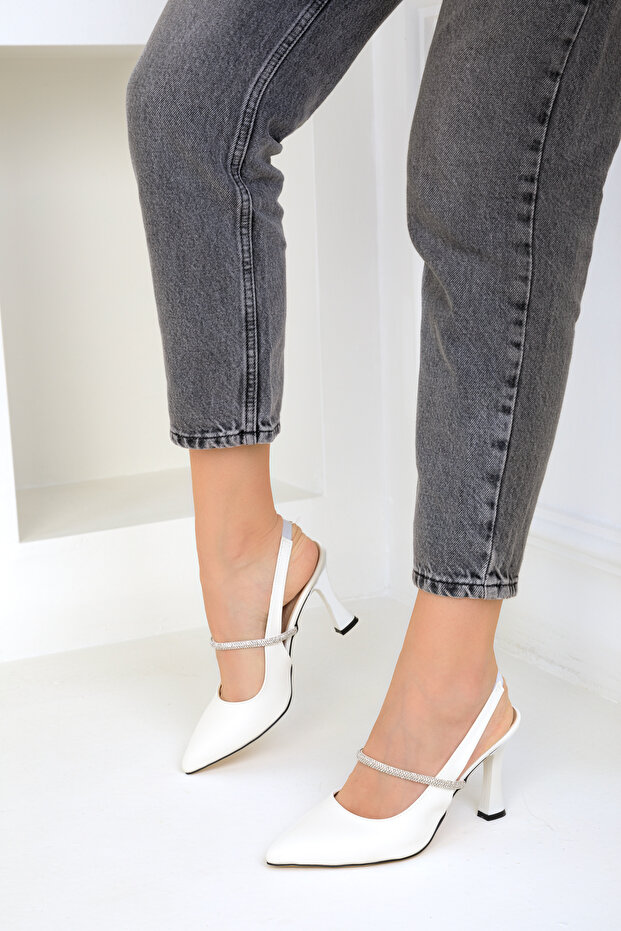SOHO White Women's Classic Heeled Shoes 16965- Trendyol