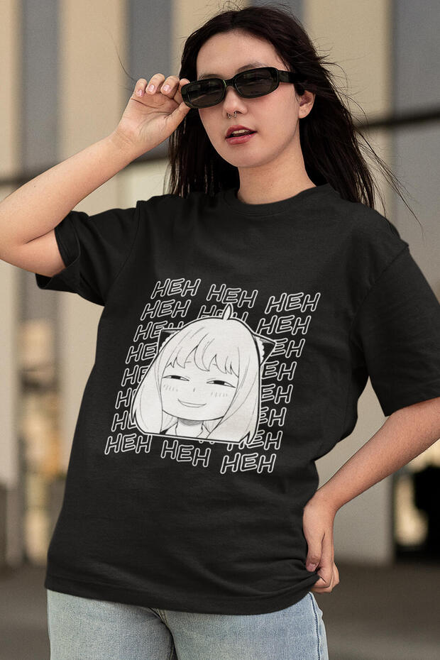 POPULUS Anya Heh Heh Anime t Shirt- Trendyol